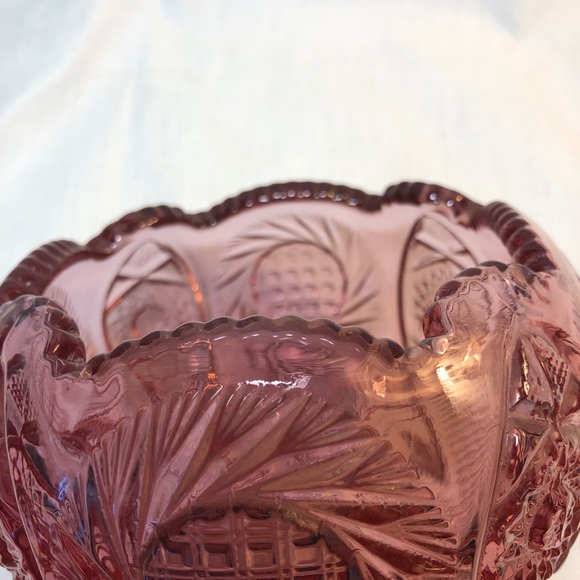 Fenton | Accents | Vintage Fenton Art Glass Dusty Rose Cut Glass Bowl ...